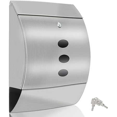 Stainless Steel Mailboxes with Key Lock, Wall Mounted Large Capacity ...