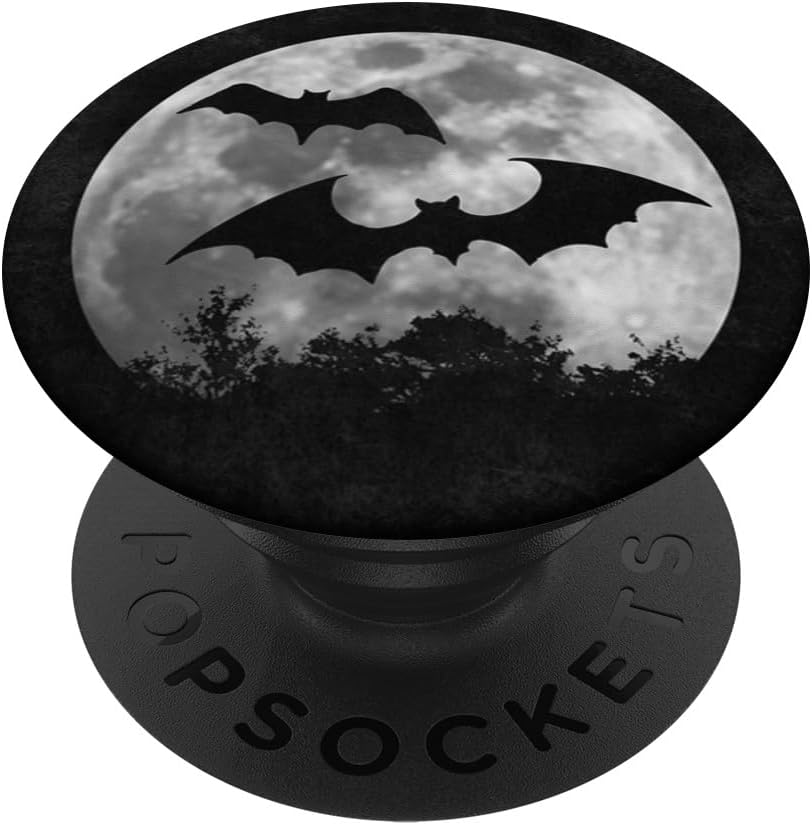 Amazon.com: Spooky Bats l Full Moon Bat Silhouette PopSockets Adhesive ...