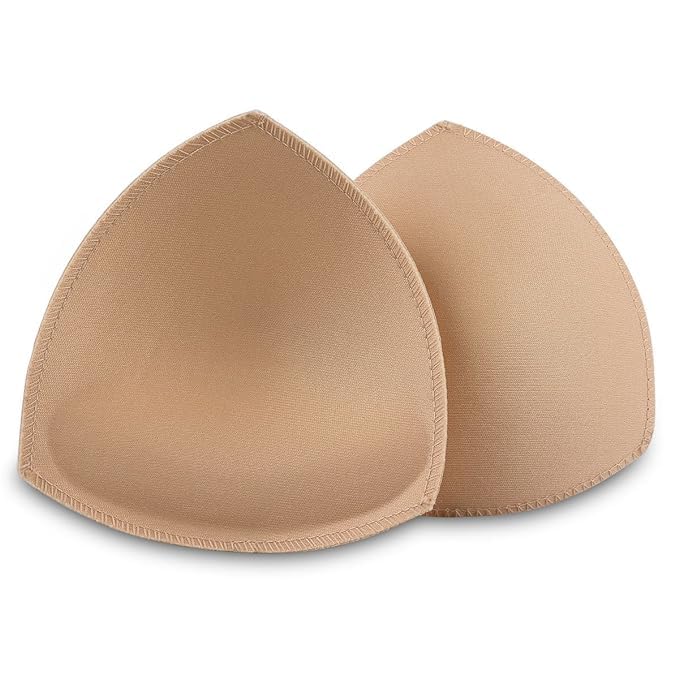 M Fabrics Triangle Beige Bra Pads – Removable Cotton Foam Inserts for ...