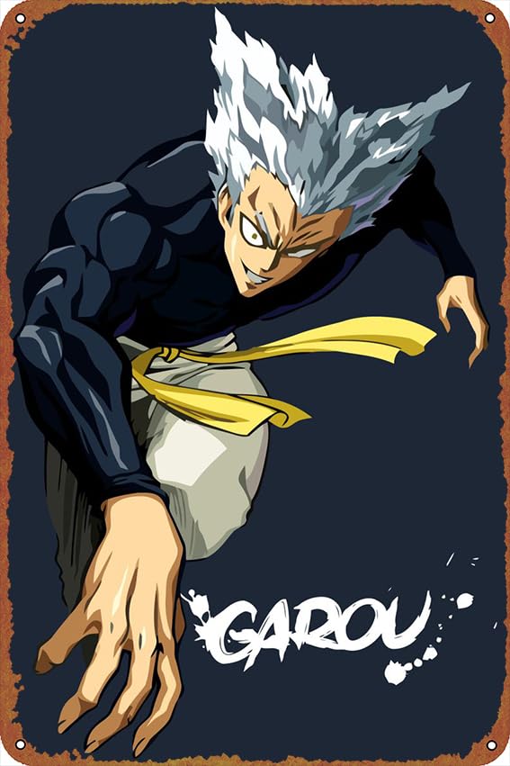 Amazon.com : IEITB Garou OnePunch Man 12x8 Inch Rust-Free Tin Poster ...