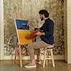 Amazon.com: MEEDEN Wooden Drafting Stool with Adjustable Height, Artist ...