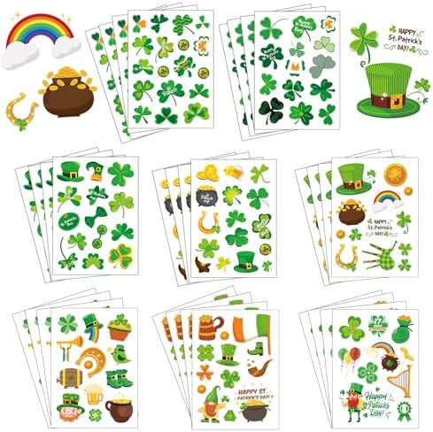 Amazon.com: 105 Pcs St. Patrick's Day Stickers of Clover, Irish Holiday ...
