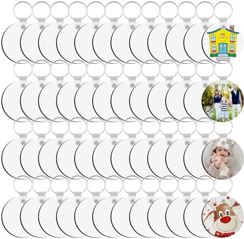 Amazon.com: 30 Sets Sublimation Keychain Blanks Making Kits, Shiny ...