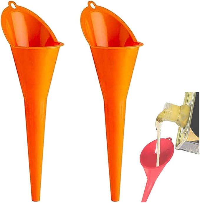 MMIAOO Plastic Long Funnel, 2 PCS Extra Long Super Funnels for Engine ...