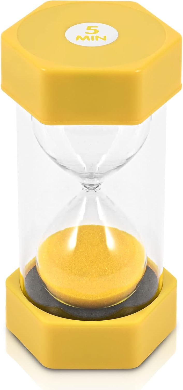 Amazon.com: TeacherFav Sand Timer for Kids - 5 Minute Yellow - 6.3 ...