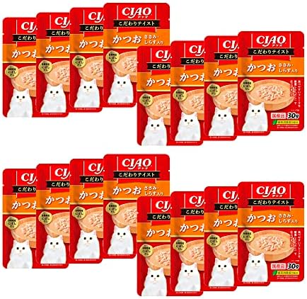 Amazon.co.jp: チャオ (CIAO) こだわりテイスト かつお ささみ・しらす入り 30g 16個セット : ペット用品