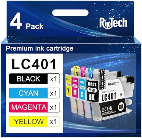 Amazon.com: LC401 Black Cyan Magenta Yellow Ink Cartridge, Compatible ...