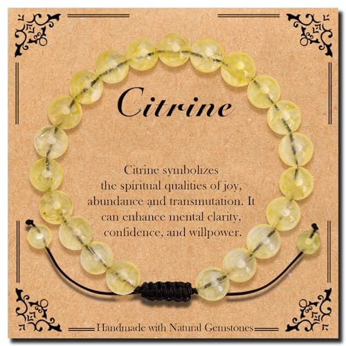 Amazon.com: BONNY BOXX Braided Genuine 8mm Citrine - Stone of Abundance ...