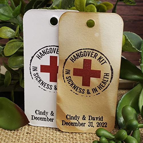Amazon.com: Hangover Kit In Sickness & In Health Personalized Favor Tag ...