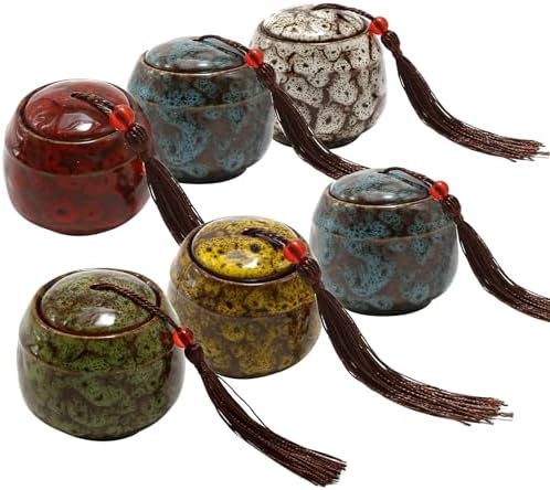 Amazon.com: HAN SHENG 6 Pcs Tea Storage Containers Tea Tins Coffee Tins ...