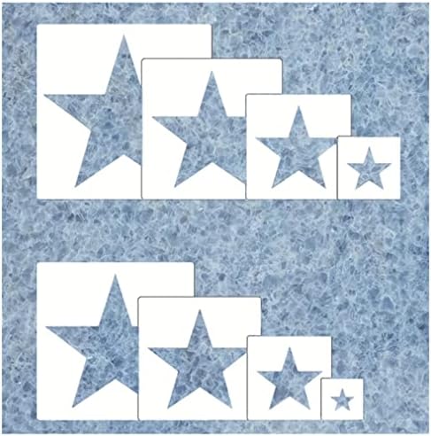 Amazon.com: NAKLEO 5 pcs Reusable Plastic Stencils - Star Flag Five ...