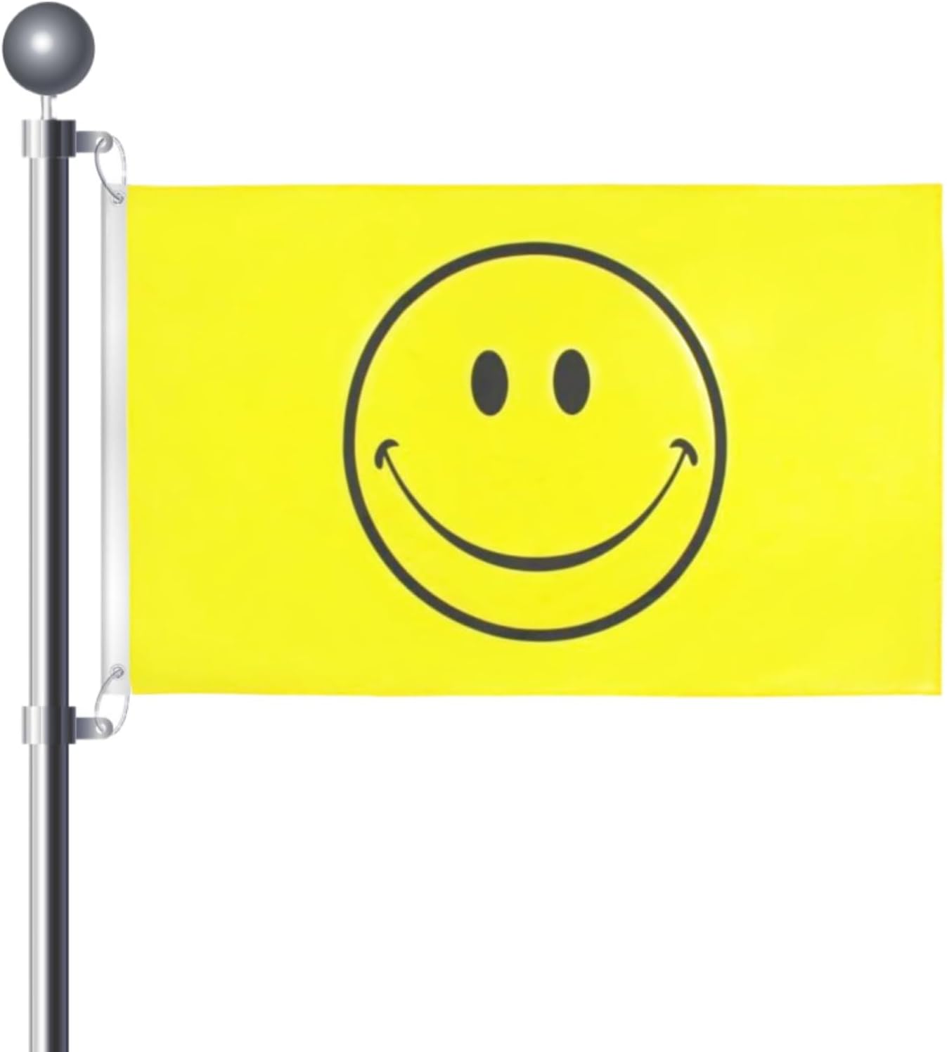 BIGTREE 90 * 150cm/3 5ft Large Yellow Smiley Face Flag Happy Smile ...