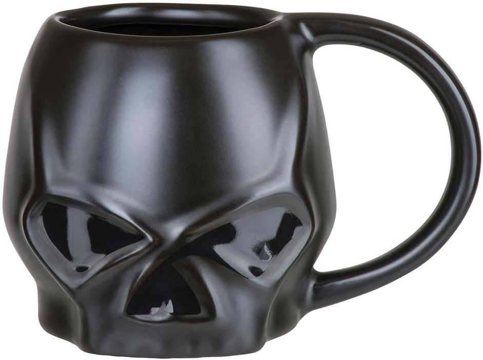 Amazon.com: MyGift Gothic Novelty Drinkware, Goth Skull Shaped Black ...