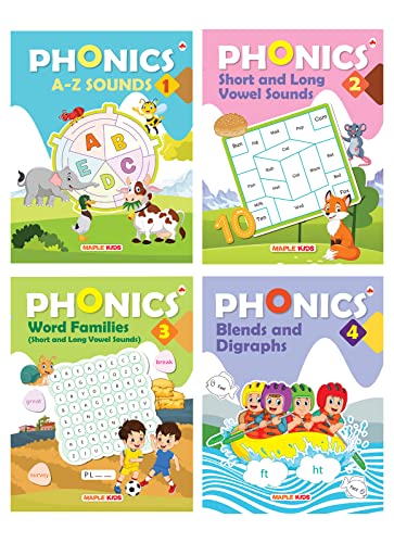 Buy Phonics Reader (Set of 4 Books) - Alphabet Sounds, Short and Long ...