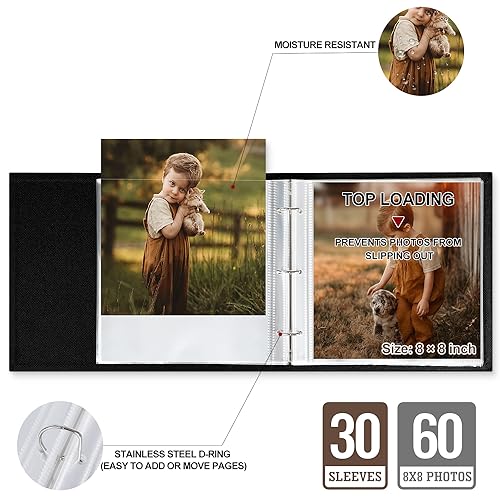 Snapklik.com : Lanpn 8x8 Inch Scrapbook Photo Album, Linen Cover ...