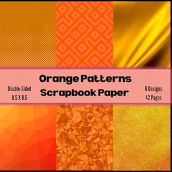 Amazon.com: Orange Patterns Scrapbook Paper: Decorative Craft Paper ...