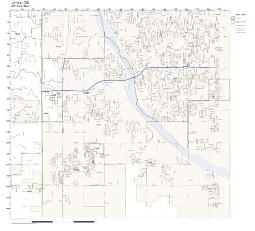 ZIP Code Wall Map of Jenks, OK ZIP Code Map Not Laminated: Amazon.com ...