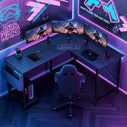 Amazon.com: YSSOA 50" L Shaped Gaming Desk with Reversible Corner ...