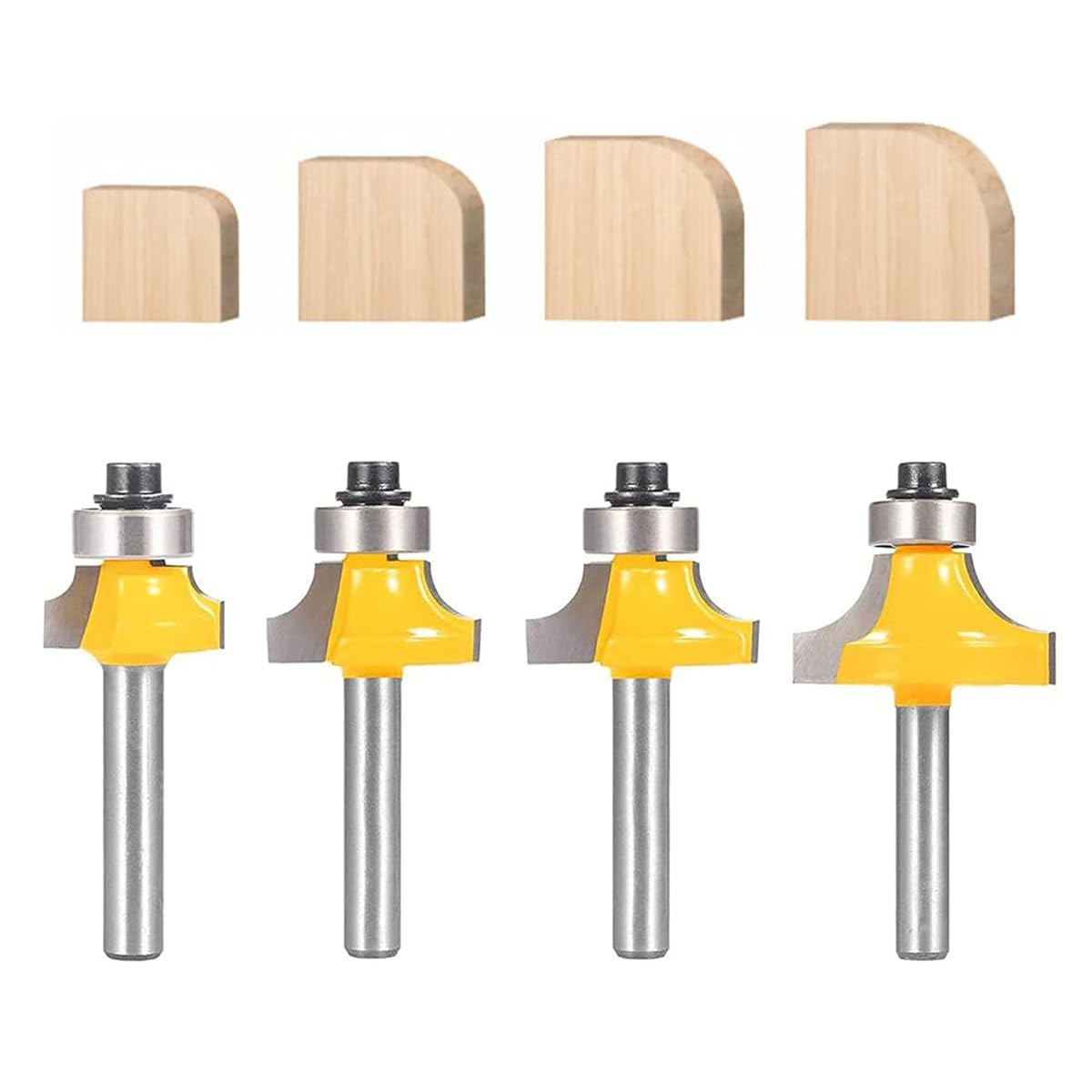 Serplex® 4pcs Roundover Router Bit Set, Router Bits For Wood, 6mm Shank ...