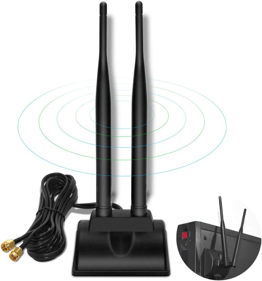 Amazon.com: Ubit Moveable Dual WiFi Antenna with RP-SMA Male Connector ...