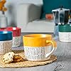 Nicola Spring Ceramic Coffee Mugs Set - 475ml - 2pc Mustard Dipped Dash ...