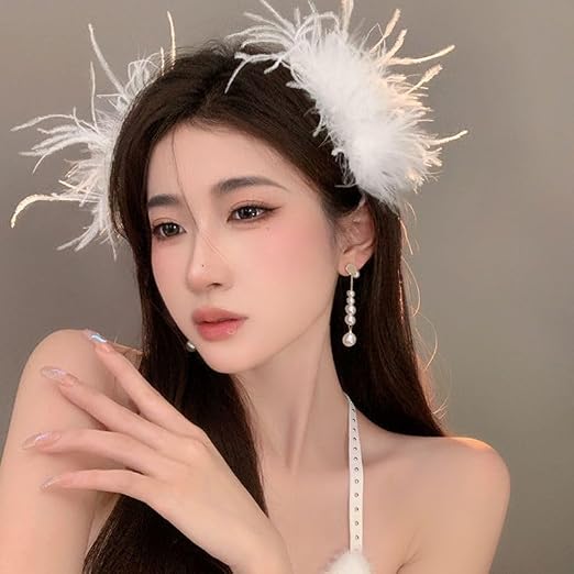 Amazon.com : Didder Feather Headpiece: Swan Lake Angel and Halloween ...
