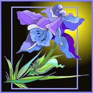 Amazon.com: Blue & Purple Iris - Etched Vinyl Stained Glass Film ...