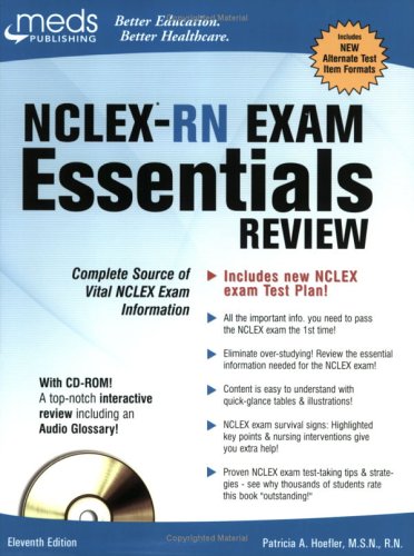 NCLEX-RN Exam Essentials Review (Book with CDROM): 9781565330481 ...