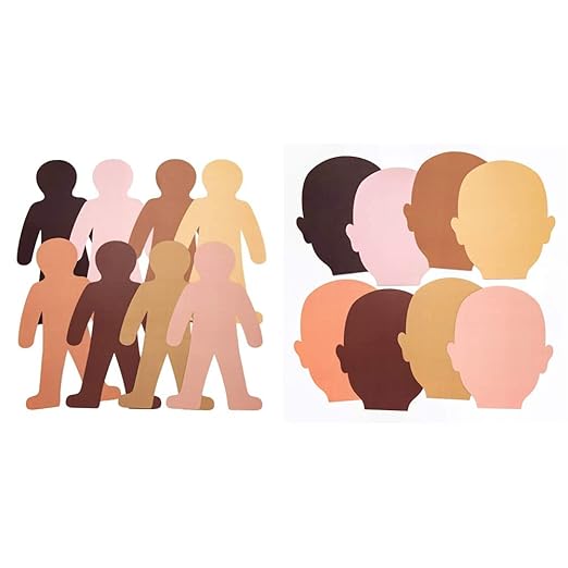 Baker Ross AW758 Skin Tone People Cut-Outs (Pack of 56), Assorted ...