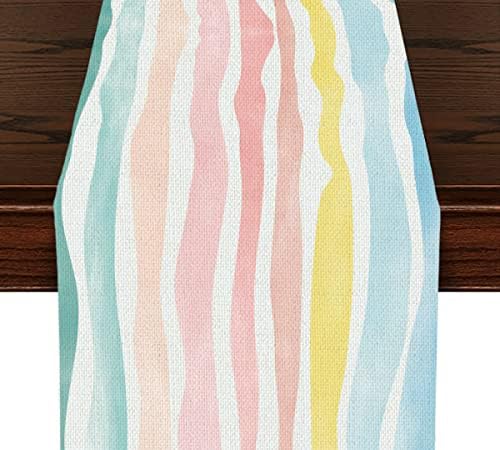 Amazon.com: Newwiee 4 Pcs Pastel Table Runner Macaron Assorted Color ...