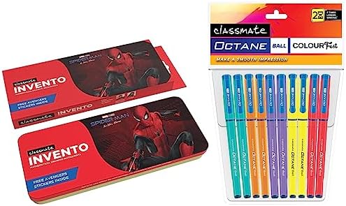 Classmate Invento Geometry Box & Classmate Octane- Blue Ball Pens (Pack ...