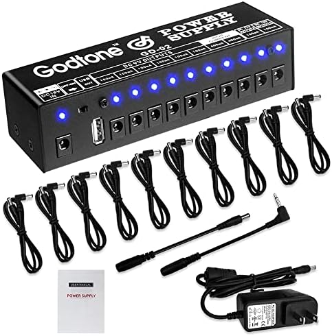 Amazon.com: Guitar Pedal Power Supply - 6 Isolated DC Output for 9V/12V ...