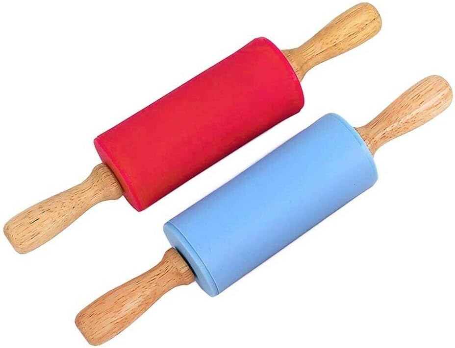 Amazon.com: Miokun 2 Pack Small Rolling Pin for Kids, Kids Rolling Pin ...