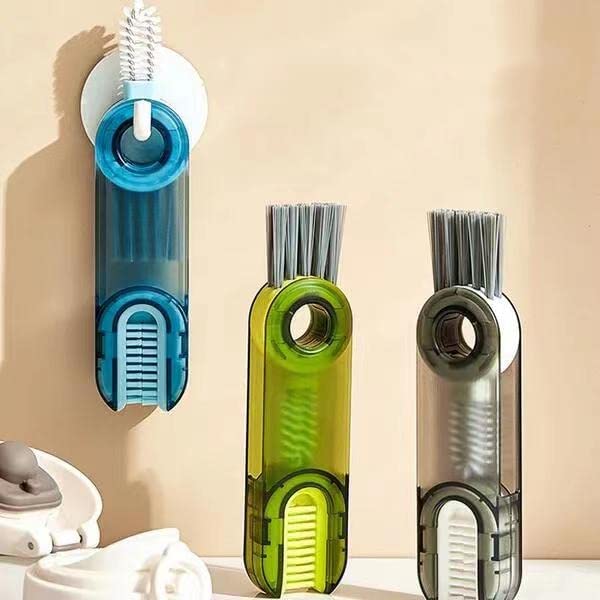 3Pcs 3 in 1 Multifunctional Cup Cleaning Brush,3 in 1 Tiny Bottle Cup ...