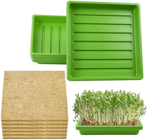 Amazon.com : 6Pack Microgreens Growing Trays with 12Pcs Plant Hemp ...