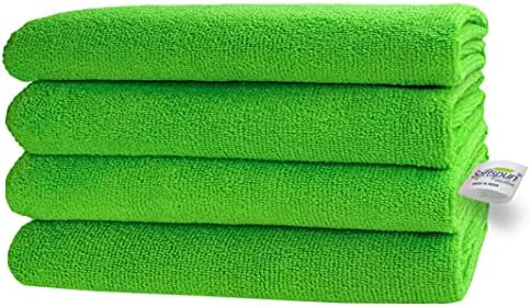 SOFTSPUN Microfiber Cleaning Cloths, 4pcs 40x40cms 340GSM Multi-Colour ...