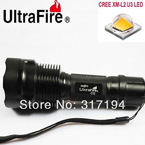 Amazon.co.jp: UltraFire C12 CREE XM-L2のU3 3モードOP LED懐中電灯（1X18650 ...