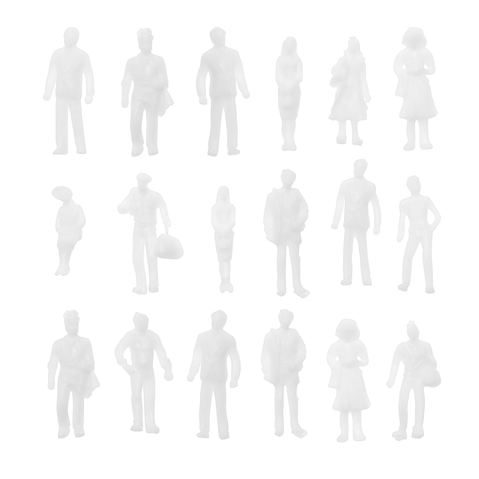 OTOTEC 100Pcs 1:150 White People Unpainted Figures Exquisite Miniature ...