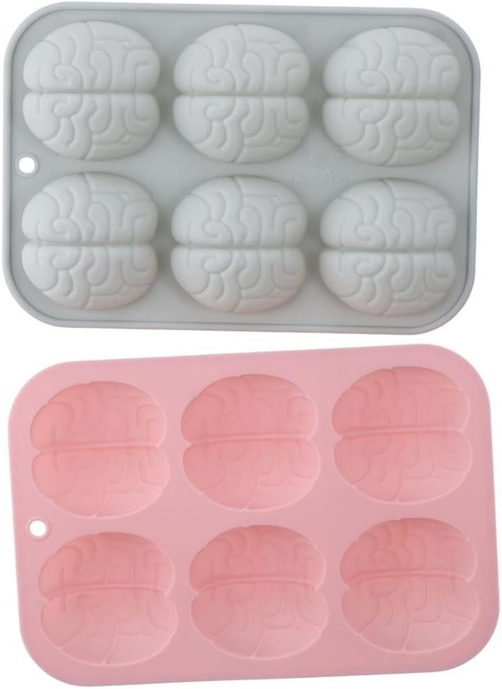 Amazon.com: hobbyme 2pcs Brain Shape Silicone Molds Chocolate Cake ...