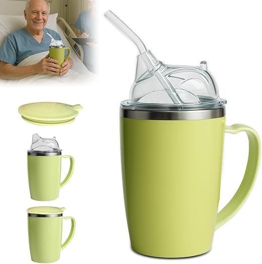 HOVCEH 350ml Adult Sippy Cup, 3-in-1 Elderly Spill Proof Cups, Beakers ...