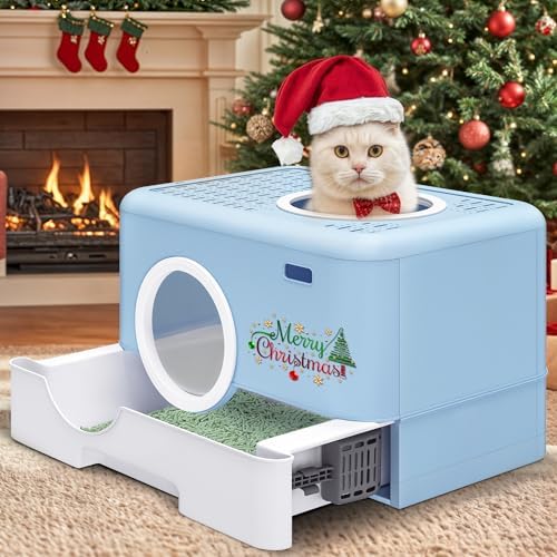 Amazon.com: YITAHOME Large Enclosed Cat Litter Box with Cushion, Anti ...