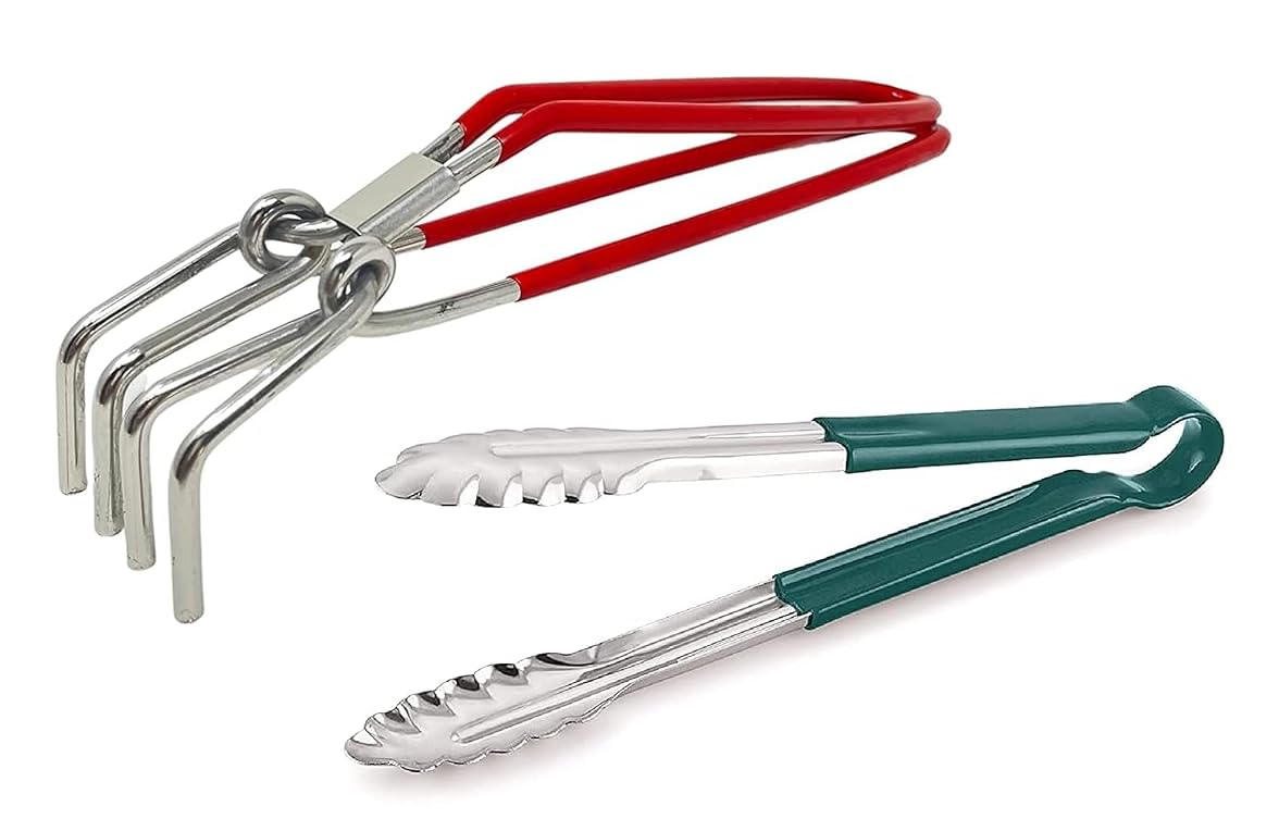 Buy Dynore Stainless Steel Vinyl Coated Pakkad with Tong Kitchen Tools ...