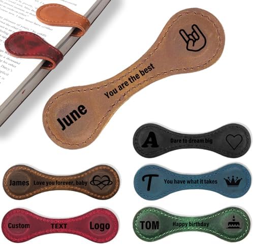 Amazon.com: Cupike Personalized Leather Magnetic Bookmark - Custom ...