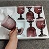 Amazon.com | Taganov Purple Glasses Drinking Water Goblets set of 6 ...