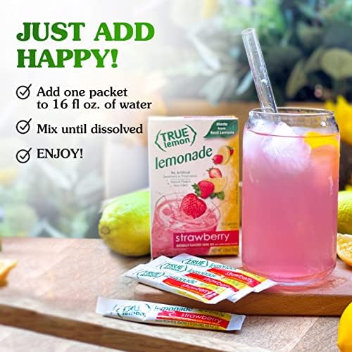 Snapklik.com : True Lemon Strawberry Lemonade Drink Mix, Made From Real Lemons, Low Calorie, Low ...