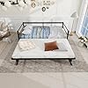 Amazon.com: LUSPAZ Twin Size Metal Daybed with Adjustable Pop-Up ...
