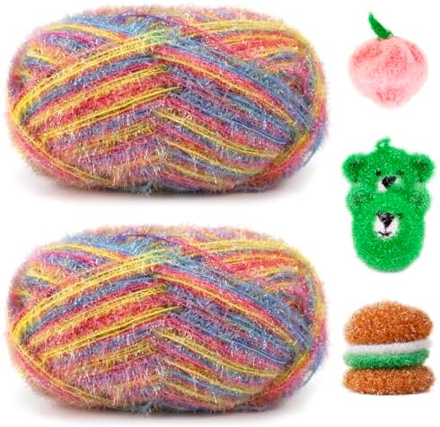 Amazon.com: SCYarn for Scrubbies 12 Skeins Bonbons Yarn Assorted Colors ...