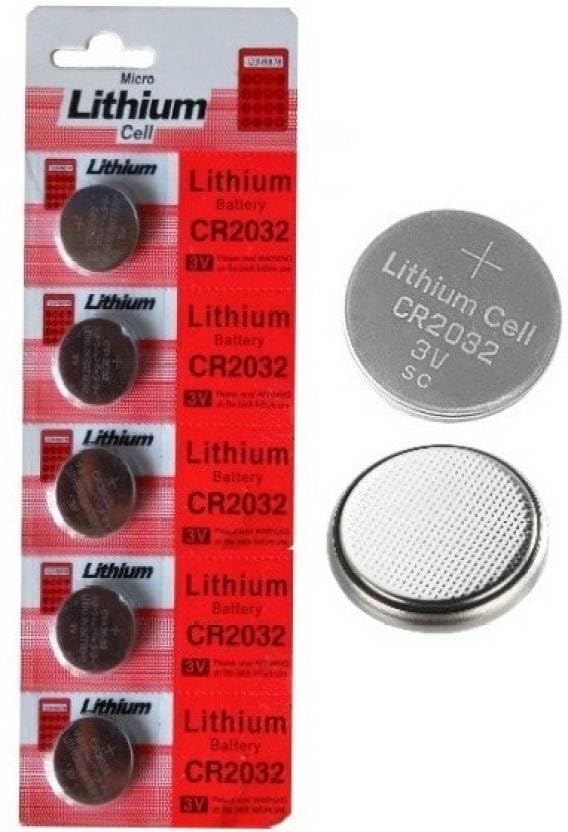 Micro Lithium Cell CR2032 Lithium Coin Battery 3v - Pack of 5 Provide ...