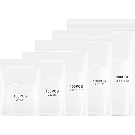 Amazon.com: WEGOUP 500 Pcs Small Ziplock Bag, Small Plastic Bags in 5 ...