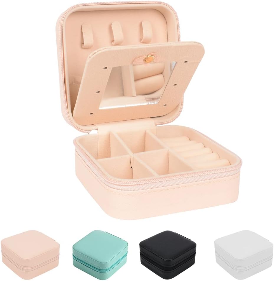 Amazon.com: FOME Small Jewelry Box, Mini Travel Jewelry Box Organizer ...